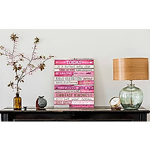 Pink Wall Decor - Inspirational Quotes Wall-Art - Motivational Bedroom Decor For Teen Girls - Office Gifts For Women With Framed Canvas Artwork Ready to Hang 15" W x 11.5" H