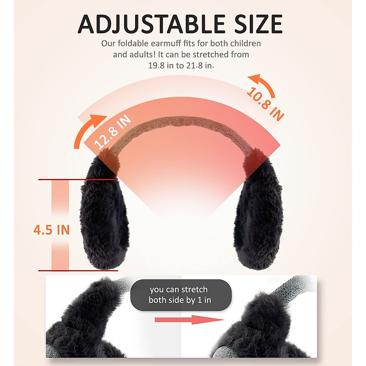 Aroma Season Heated Earmuffs Men & Women, Heated Ear Warmer for Hiking, Running, Walking, Skiing, Camping, 30 Min Auto-off