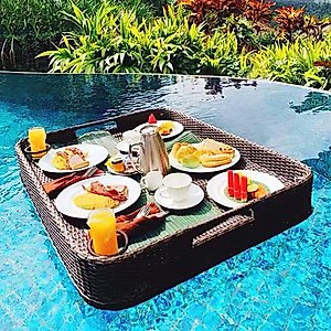 ENPAP Deluxe Floating Tray for Pool, Swimming Pool Floating Tray Table & Bar, Family Size Floating Refreshments Holding Tray for Snacks and Drinks (Size : 80cm)