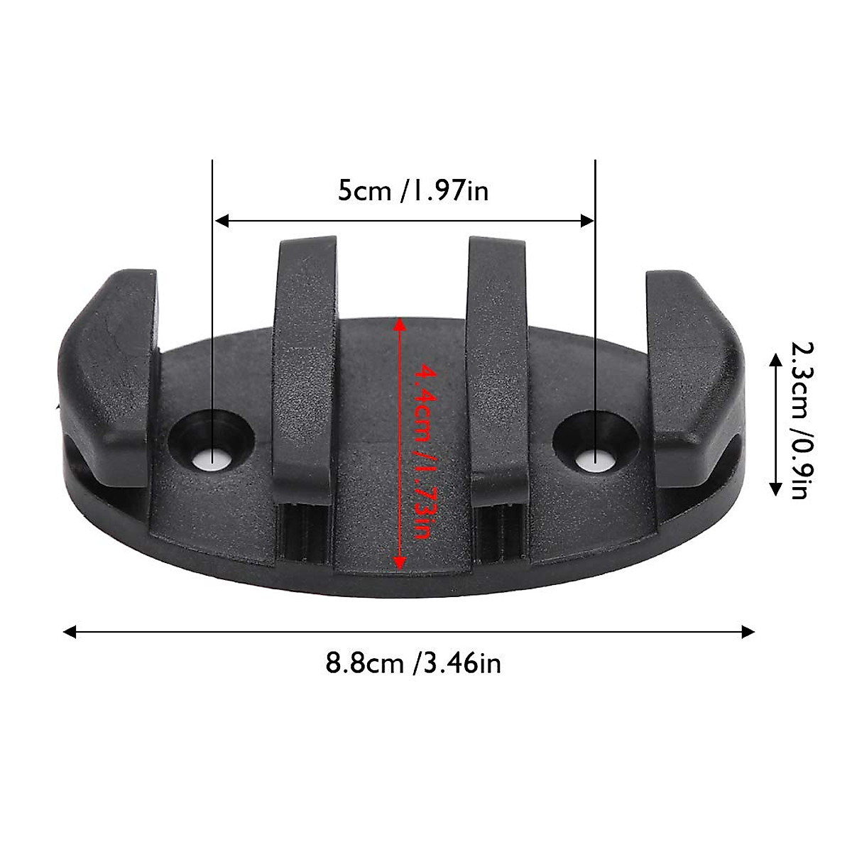 Zig Zag Cleat, Boat Folding Cleat 3.5 * 0.9 * 1.7 Inch Plastic Nylon Kayak Marine Dock Cleats for Canoes Boat Deck Marine Fishing Rigging Accessories (Black)