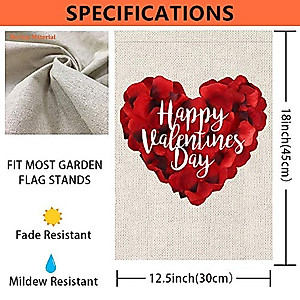 Mocossmy Valentine's Day Garden Flag,2 PCS Double Sided Heart Rose Love Tree Red Truck Decorative Burlap House Flag Yard Banner for Valentine's Day Wedding Anniversary Spring Outdoor Decoration