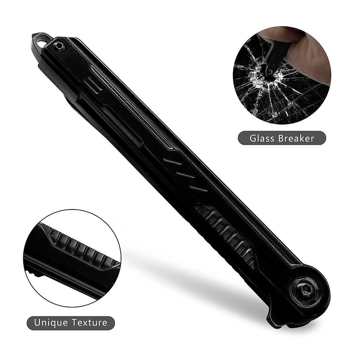 Carimee Pocket Knife，Gentleman’s Slim Knife with Tanto 7CR13Mov Stainless Steel Blade, Clip, Window Breaker, Outdoor Gadget 2023 Gifts for men women