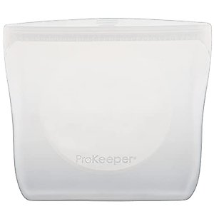 Progressive International ProKeeper Large, 3 Cup Reusable, 100% Silicone Sandwich Bag, Clear