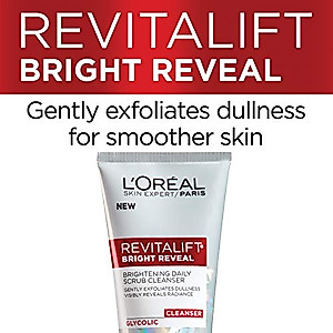 L'Oreal Paris Skincare Revitalift Bright Reveal Facial Cleanser with Glycolic Acid, Anti-Aging Daily Face Cleanser to Exfoliate Dullness and Brighten Skin, 5 Fl Oz (Pack of 1)