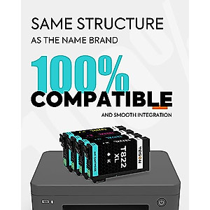 TESEN Remanufactured 822XL Ink Cartridge Replacement for Epson T822XL 822XL Work for WF-4820 WF-4833 WF-4830 WF-4834 Epson WF-3820 WF-3823 Latest Chip