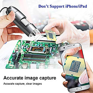 USB Microscope Camera 40X to 1000X, Cainda Digital Microscope with Metal Stand & Carrying Case, Compatible with Android Windows Linux Mac, Portable Microscope Camera for Kids Students Adults (Gray)