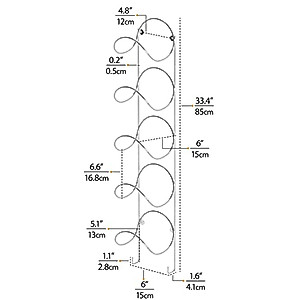 Wallniture Boto Towel Rack Wall Mounted 5 Sectional Bathroom Organizer with Hooks for Hanging Towels, Bathroom Accessories, Metal Chrome