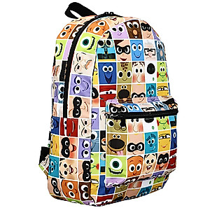 Pixar Animated Movie Characters Tile Print Sublimated Laptop Backpack