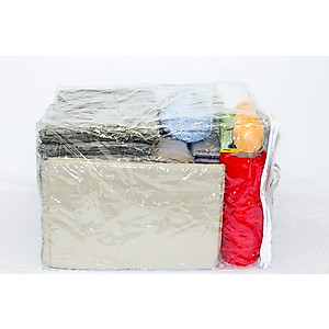 Clear Vinyl Zippered Storage Bags 15 x 18 x 12 Inch with Rope Handle 10-Pack
