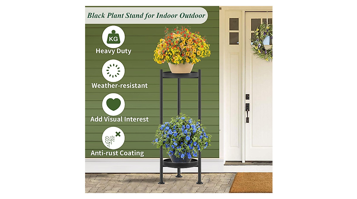 Lilybud--lily Plant Stand Indoor Outdoor, 2 Tier Heavy Duty Plant Stand ...