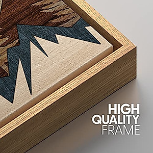 SIGNWIN Framed Canvas Print Wall Art Set Country Woodcut Style Mountain Forest Nature Wilderness Illustrations Modern Art Decorative Farmhouse Zen for Living Room, Bedroom, Office - 16"x24"x3 Natural