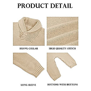 Makkrom Unisex Baby Boy Girl Romper Shawl Collar Cable Knitted Sweater Infant Long Sleeve One-Piece Overall Newborn Jumpsuits Beige