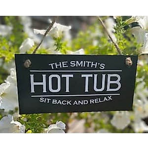 Personalised hot tub sign, Gardening gift, Welcome to my garden, Wooden Plaque sign suitable for outdoor use