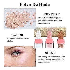 Polvo De Hadas Powder Highlighter Body Brightens the Natural Three-dimensional Face Powder Blusher (03# Golden browm)