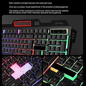 Acogedor Gaming Keyboard and Mouse Combo, Colorful RGB Lighting 104 Keys USB Wired Mechanical Feeling Keyboard Wired Gaming Mice for 7 8 10
