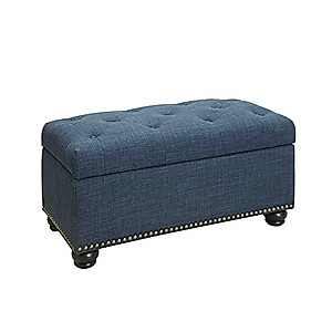 Convenience Concepts 7th Avenue Storage Ottoman, Blue