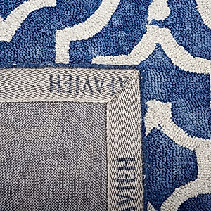 SAFAVIEH Dip Dye Collection 2' x 3' Navy/Ivory DDY538N Handmade Moroccan Watercolor Premium Wool Accent Rug