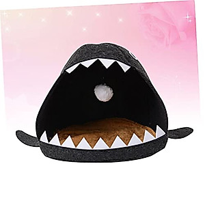 Bed House House-Dark Small Cat Grey Detachable Cat/Felt Super Catscomfortable Washable Pet Slip and Warm Supplies Indoor Kitten Shaped Cave Dark Sofa Dog Rabbit- Perfect Soft