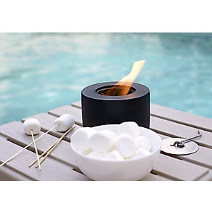 Ang Lifestyle Products Tabletop Fire Pit Rubbing Alcohol Fireplace Fireplace for Indoor and Outdoor Small Mini Smores Maker Mini Fire Pit Concrete Bowl Fire Pit Bowl Black