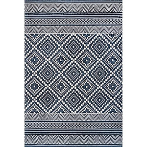 nuLOOM Phyllis Machine Washable Diamond Trellis Accent Rug, 3x5, Blue
