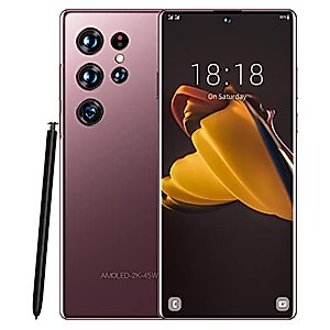 ExAchat G22+ Ultra 5G Smartphone - Unlocked Cell Phone - Sleek Design with Built-in Computer, Qualcomm 888 Chip, 7.3-inch HD+ Screen, Face Recognition, and Powerful Cameras (Rose Gold)