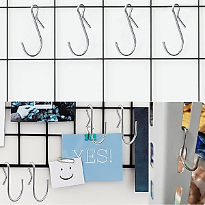 DZS Elec 60PCS S Shaped Stainless Steel Metal Hooks 4.5cm Silver Door Back Hooks Clothes Hanger Hanging Hooks DIY Crafts for Indoor and Outdoor Use Kitchen Bathroom Supermarket Key Chains Tags