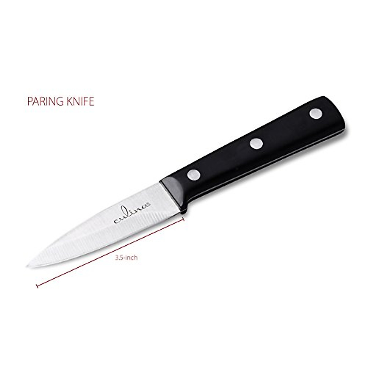 Culina 3-Piece Chef Knife Set. Triple-rivet, Full-tang : 8-inch Chef Knife, 5-inch Utility Knife, 3.5-inch Paring Knife