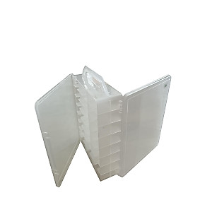 Double Sided Storage Case for 46 Hot Wheels, Matchbox Cars, Small Action Figures, Crafts; Portable Transparent Storage Case with 46 Compartments, Case Only (Transparent)