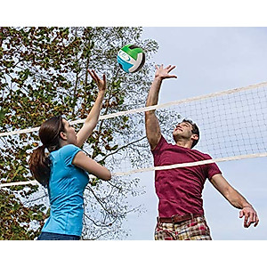 EastPoint Sports Deluxe Volleyball Badminton Net Set - Features Weather Proof Material and a Full Set Storage Bag - Includes 1 Volleyball, 4 Badminton Rackets, and 2 Badminton Shuttlecocks
