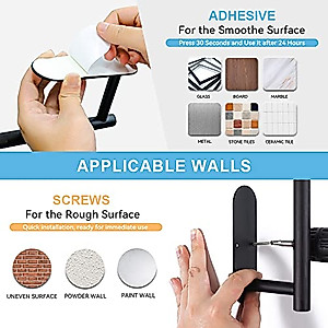 ASTOFLI Paper Towel Holder Under Cabinet, Self Adhesive and Drilling Paper Towel Holder Wall Mount, Under Cabinet Paper Towel Holder for Kitchen, Black Paper Towel Holder SUS304 Stainless Steel