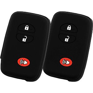 KeyGuardz Keyless Entry Remote Smart Key Fob Shell Cover Rubber Case for Toyota Landcruiser 4Runner Venza Rav4 Highlander (Pack of 2)