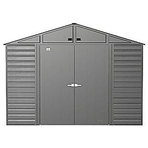 Arrow Shed Select 10' x 14' Outdoor Lockable Steel Storage Shed Building, Charcoal & Floor Frame Kit for Arrow Classic and Select Storage Sheds, Extra Large Sheds