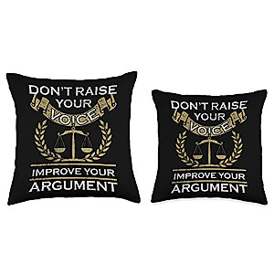 Lawyer Gifts & Accessories Lawyer Argument-Attorney Law School Student Throw Pillow, 16x16, Multicolor