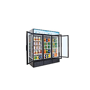 FRICOOL Commercial 3 Glass Door Merchandiser Refrigerator-Upright Beverage Cooler with LED Lighting