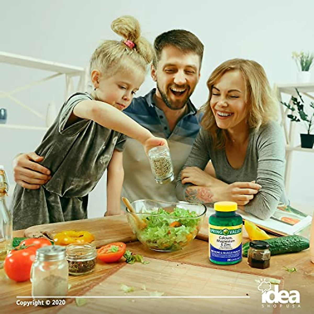 Spring Valley Calcium, Magnesium and Zinc Plus Vitamin D3 Coated Caplets, 250 Ct (2 Pack) Bundle With Exclusive "Vitamins & Minerals A to Z" - Better Idea Guide (3 Items)