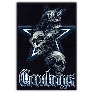 Dallas City Cowboyzzz Skull Stars Football Die-Cut Sticker Decal 3'' X 5''