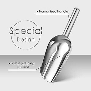 AIEVE Ice Scoop, 2 Pack Ice Scoop for Ice Maker, Metal Ice Scoop for Freezer Counter Top Ice Machine Maker Shovel Popcorn Scoop Kitchen Ice Scooper Ice Bucket Scoop for Kitchen Bar Wedding Party