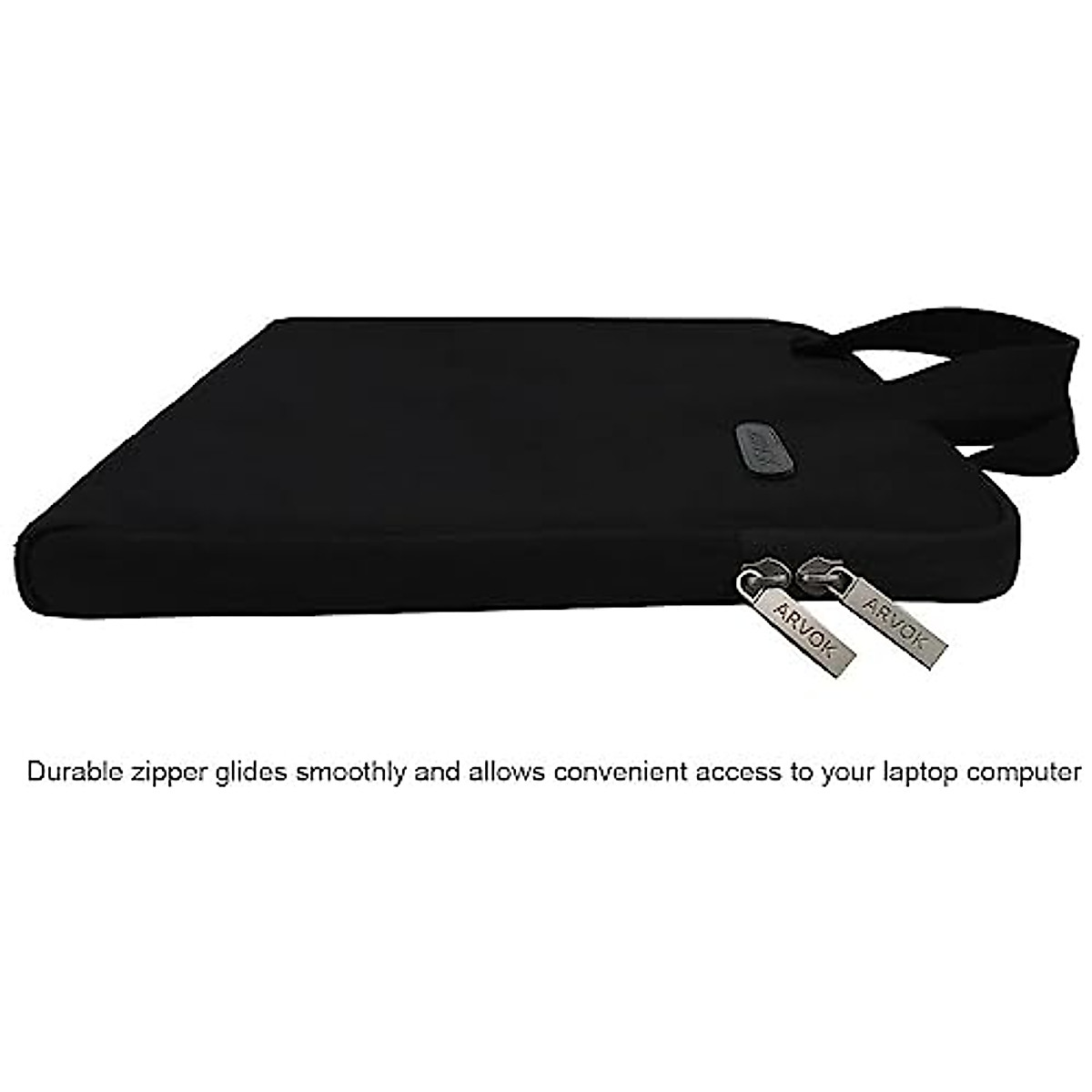 ARVOK 13 13.3 14 Inch Water-resistant Canvas Fabric Laptop Sleeve With Handle&Zipper Pocket/Notebook Computer Case/Ultrabook Briefcase Carrying Bag for HP/Dell/Lenovo/Asus/Acer/Samsung, Black