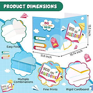 36 Pcs Desk Dividers Privacy Boards for Student Classroom Privacy Folders for Student Desks Study Carrels Reduces Distractions for School Student Tests, 15.76 x 13.3 x 11.8 inches (You are Awesome)