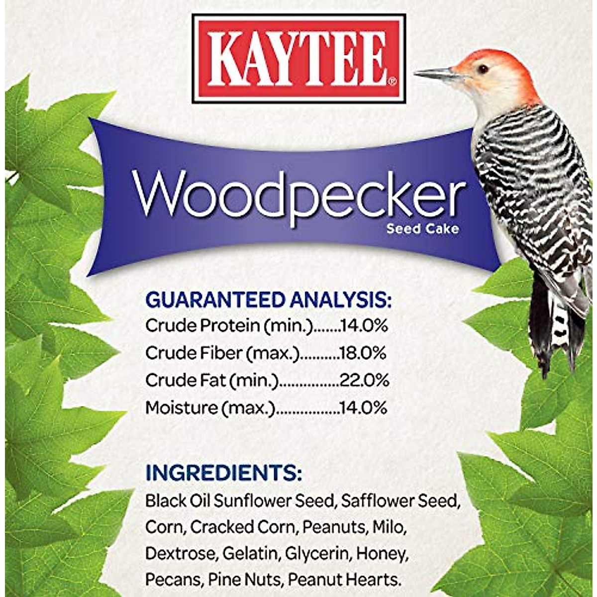 Kaytee Wild Bird Woodpecker Seed Cake Food, 1.85 Pounds