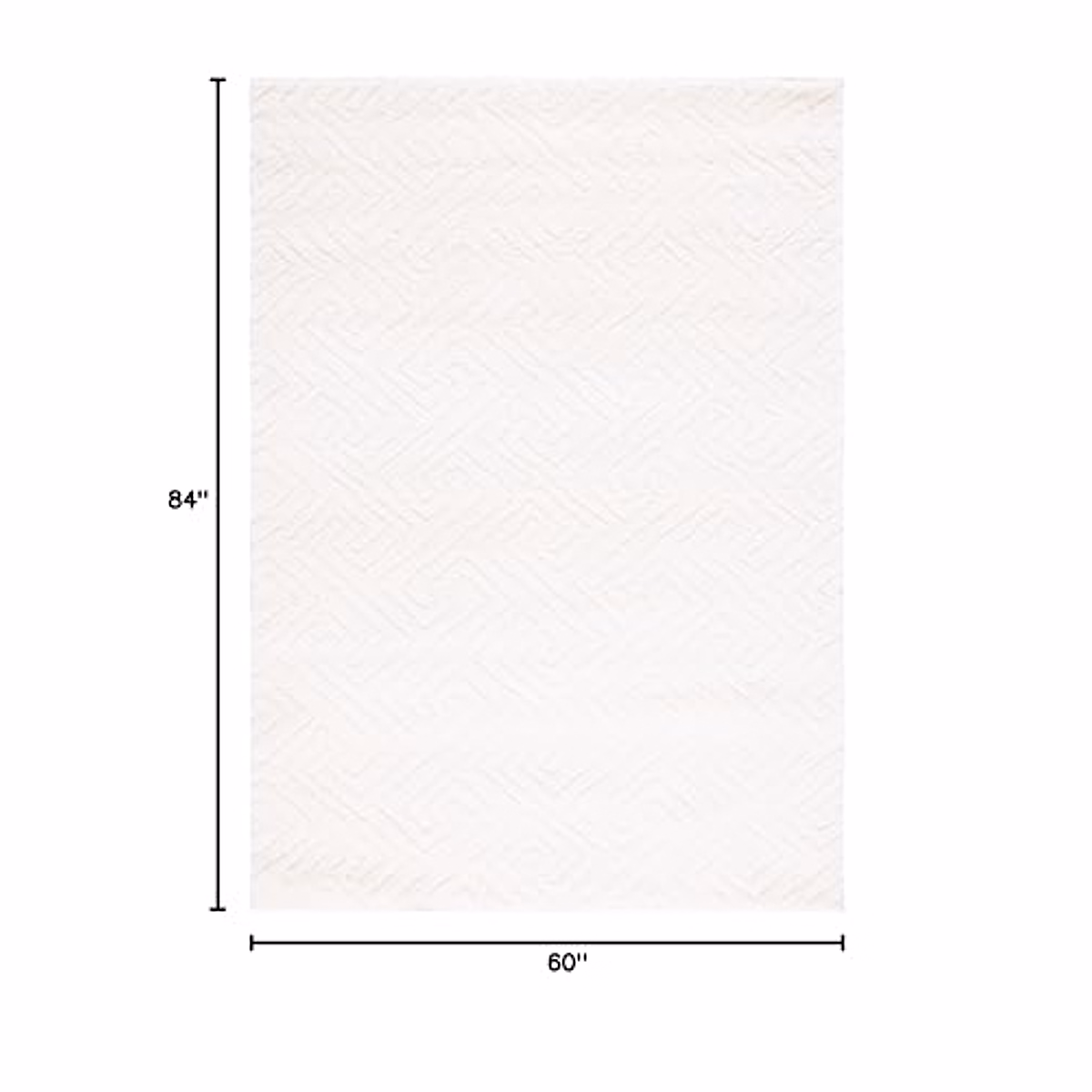 Safavieh Tahoe Shag Collection Area Rug - 5' x 7', White, Geometric Design, 1.2-inch Thick Ideal for High Traffic Areas in Living Room, Bedroom, Dining (THO652A-5)