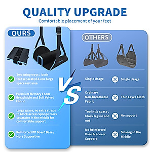 Upgraded Airplane Footrest (Memory Foam), Andyer 2 in 1 Adjustable Foot Rest for Airplane Travel Essentials, Portable Airplane Foot Hammock for Air Plane Flying Long Flight to Relax Your Feet and Leg