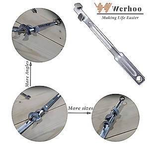 Werhoo Wrench Extender Tool Bar for Mechanics, Garage Tradesman, Handyman to amplify torque, 15 Inch Long Wrench Extension with 1/2 Inch Hole, Fit for Open End Wrench Extender, 1/2 Torque Wrench