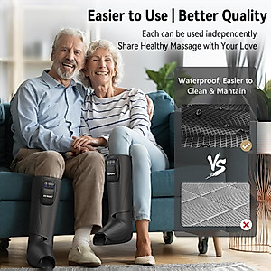 FIT KING Cordless Foot and Leg Massager, Rechargeable Foot and Calf Massage Boots, Portable Compression Boot for Circulation, Pain Relief Recovery After Training, Healthy Travel Gift