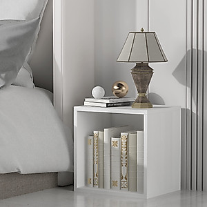 FUSUNBAO Magic DIY Cube Storage Organizer -Cube Storage Shelf -Wood Storage Cubes -Stackable Cubes Perfect for Books Clothes Toy(Pure White-Washed, General Cube)