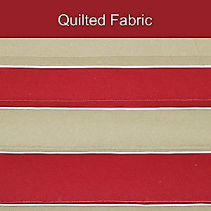 Prime Garden Quilted Fabric Hammock with Pillow, Heavy Duty Hammock with Hardwood Spreader Bars, 2 People Double Hammock for Outdoor Outside Patio Backyard Poolside Beach (Cherry Stripe)