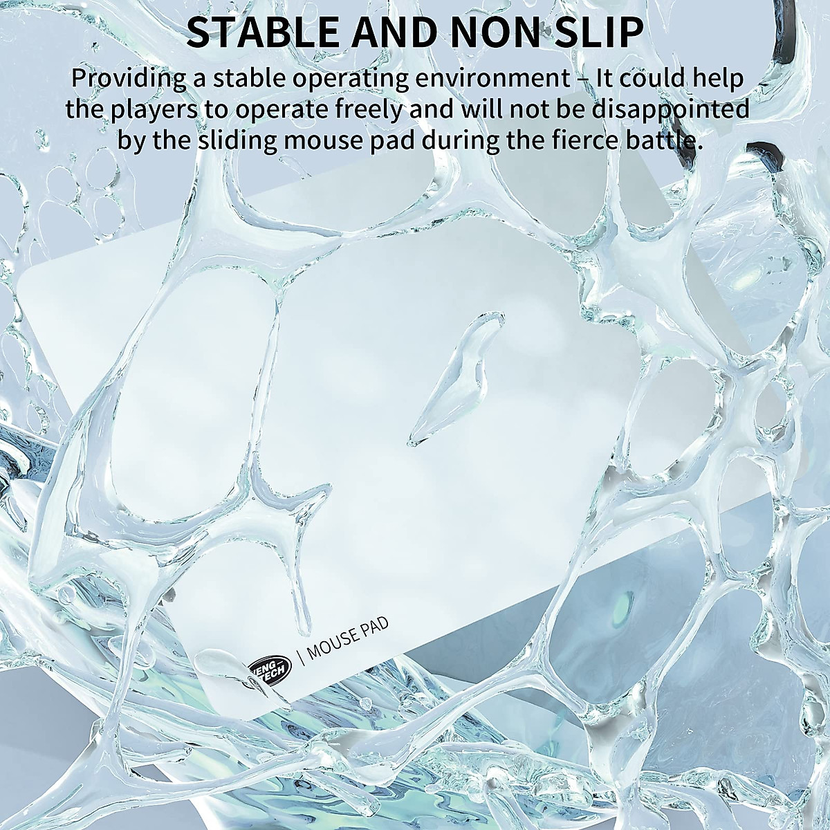 WengTech Teflon Coating Gaming Mouse Pad - Optimized for Gaming Sensor, Precise Positioning, Ultra-Thin, Stable Output, Non-Slip, Waterproof (Classic White, 13.7x9.4x0.02 inches)