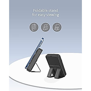 iCharge® Magnetic Wireless Power Bank - Mag-Safe Battery Portable Charger & USB-C 22.5W with Foldable Stand Compatible with iPhone 14/13/12/Pro/Pro Max/Mini Battery Pack, 10,000mAh Fast Charging