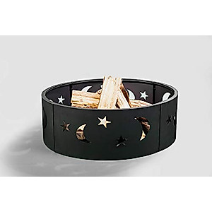 Hanie Design BFP-210B Stars & Moons Fire Ring, Black