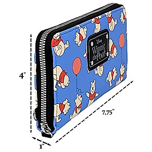Disney Wallet Wristlet Zip Clutch Faux Leather (Winnie the Pooh Blue)